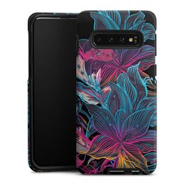 DeinDesign Galaxy S10 Handy Panzer Handyhülle robuste Outdoor Hülle Schutzhülle matt Flowers Colourful Neon Tough Case
