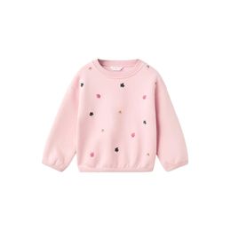 Mango Kids Sweatshirt 'BELLO' M&auml;dchen Gr&ouml;&szlig;e 86 cappuccino / dunkelgr&uuml;n / rosa / himbeer