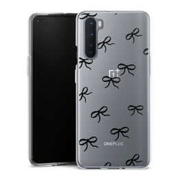 DeinDesign OnePlus Nord Handy Silikon Hülle Case transparent Handyhülle Bow Muster Motiv Ohne Hintergrund Transparent Schleifen Silikon Case