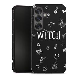 DeinDesign Galaxy S25 Handy Panzer Handyhülle robuste Outdoor Hülle Schutzhülle glänzend Halloween Witch Bat Tough Case