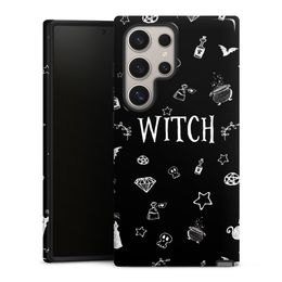 DeinDesign Galaxy S24 Ultra Handy Panzer Handyhülle robuste Outdoor Hülle Schutzhülle glänzend Halloween Witch Bat Tough Case