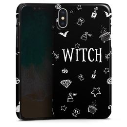 DeinDesign iPhone X Handy Premium Case Smartphone Handyhülle Schutzhülle glänzend Halloween Witch Bat Premium Case