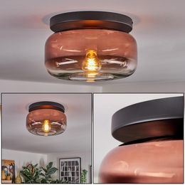 hofstein Boza Deckenleuchte Glas 28 cm Klar, Kupferfarben, 1-flammig
