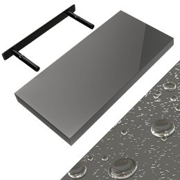 Casaria Wandregal Schweberegal 50cm Hochglanz Grau + Halterung