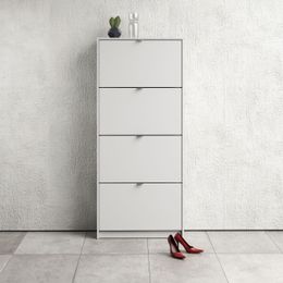 Schuhschrank Inosign "Shoes Schuhaufbewahrung, Schuhkommode, Schuhregal, staurum", weiß, B:70,3cm H:162cm T:24,05cm, FSC-zertifizierter Holzwerkstoff, Schränke, mit vier Klappen, modern, 2 Böden, Höhe 162 cm, ca. 24 Paar Schuhe