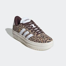 Sneaker adidas Sportswear "VL COURT BOLD", Gr. 42,5, weiß (magic beige, cloud weiß, shadow braun), Leder, Synthetik, Schuhe, mit Leo Print, Topseller
