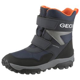 Winterstiefel Geox "J HIMALAYA BOY B ABX", Damen, Gr. 33, navy, schwarz, orange, Synthetik, Textil, Schuhe Winterstiefel, Snowboots, Klettstiefel mit Warmfutter, Gr&ouml;&szlig;enschablone zum Download