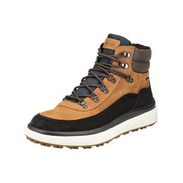 Schnürstiefelette Geox "Geox Stiefelette Veloursleder/Textil", Herren, Gr. 44, schwarz (braun, schwarz), Textil, Veloursleder, Schuhe