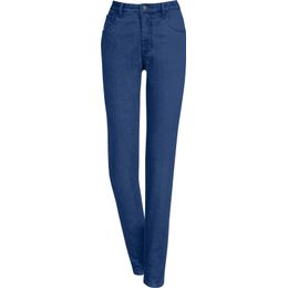 WITT Damen 5-Pocket-Jeans mit bestickten Ges&auml;&szlig;taschen, blue-stone-washed, Gr&ouml;&szlig;e 38