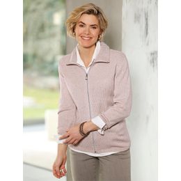 WITT Damen Strickjacke, puder-hellgrau-meliert, Gr&ouml;&szlig;e 54