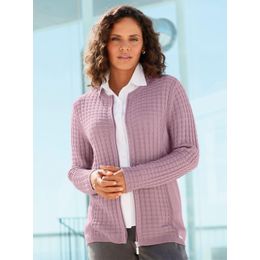 WITT Damen Strickjacke im Struktur-Mix, mauve, Gr&ouml;&szlig;e 36