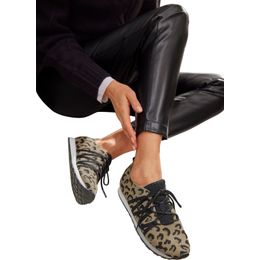 Heine Witt Damen Schn&uuml;rer, camel-schwarz, Gr&ouml;&szlig;e 38