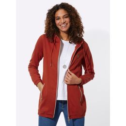 WITT Damen Sweatjacke in weich angerauter Qualit&auml;t, rostrot, Gr&ouml;&szlig;e 40