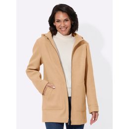 WITT Damen Kapuzenjacke mit Innentasche, camel-meliert, Gr&ouml;&szlig;e 48
