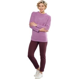 WITT Damen Sweatleggings mit weich angerauter Innenseite, burgund, Gr&ouml;&szlig;e 40