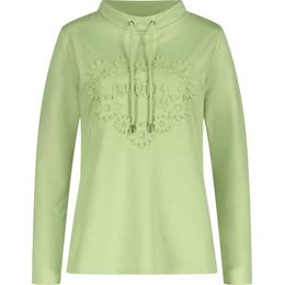 WITT Damen Sweatshirt mit gepr&auml;gten Herzen, pistazie, Gr&ouml;&szlig;e 50