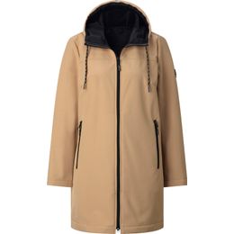 WITT Damen Softshelljacke mit reflektierenden Streifen, camel, Gr&ouml;&szlig;e 42