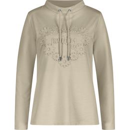 WITT Damen Sweatshirt mit gepr&auml;gten Herzen, sand, Gr&ouml;&szlig;e 52