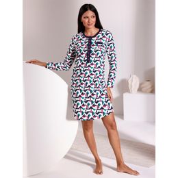w&auml;schepur w&auml;schepur Damen Sleepshirt, ecru-marine-bedruckt, Gr&ouml;&szlig;e 36/38