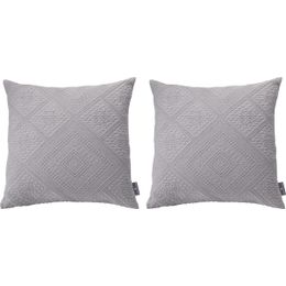 unisex Kissenh&uuml;lle 2er-Set grau Gr&ouml;&szlig;e 40x40 cm