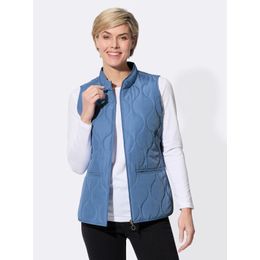 WITT Damen Steppweste wellenf&ouml;rmige Steppung, mittelblau, Gr&ouml;&szlig;e 52