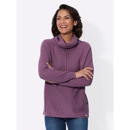 WITT Damen Pullover mit Waffel-Struktur, violett, Gr&ouml;&szlig;e 48