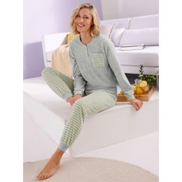 w&auml;schepur w&auml;schepur Damen Schlafanzug, zitrone-grau-gestreift, Gr&ouml;&szlig;e 52/54