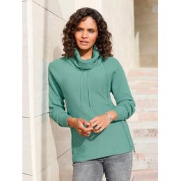 WITT Damen Pullover mit Waffel-Struktur, salbei, Gr&ouml;&szlig;e 54