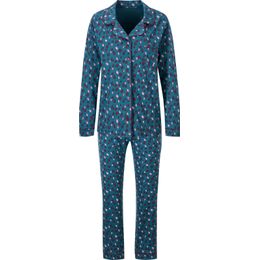 w&auml;schepur w&auml;schepur Damen Pyjama, topas-dunkelrot-bedruckt, Gr&ouml;&szlig;e 36/38