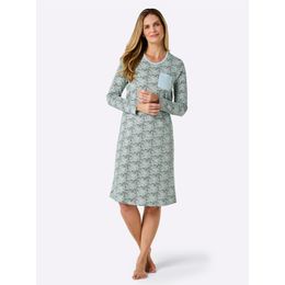 wäschepur wäschepur Damen Sleepshirts, mint-ecru-bedruckt + rosé-ecru-bedruckt, Größe 36/38