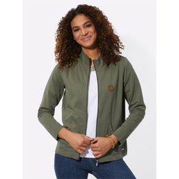 WITT Damen Shirtjacke mit Känguru-Taschen, khaki, Größe 40