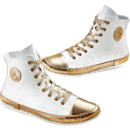 Andrea Conti Damen Sneaker, wei&szlig;-goldfarben, Gr&ouml;&szlig;e 42