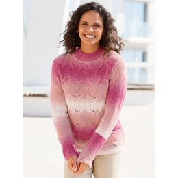 WITT Damen Pullover mit Zopfstrick-Muster, rosenquarz-fuchsia, Gr&ouml;&szlig;e 40