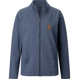 WITT Damen Shirtjacke mit K&auml;nguru-Taschen, rauchblau, Gr&ouml;&szlig;e 48