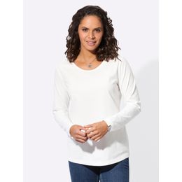 WITT Damen Langarmshirt mit Rundhals-Ausschnitt, ecru, Gr&ouml;&szlig;e 36