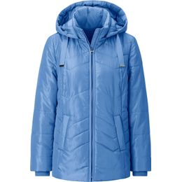 WITT Damen Steppjacke mit Jersey-B&uuml;ndchen an den &Auml;rmeln, mittelblau, Gr&ouml;&szlig;e 18