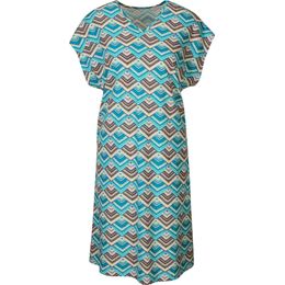 feel good Damen Sommerkleid, t&uuml;rkis-violett-bedruckt, Gr&ouml;&szlig;e 44/46