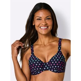feel good Damen Bikini-Oberteil, marine-magenta-bedruckt, Gr&ouml;&szlig;e 52D
