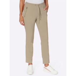 WITT Damen Jogg Pants mit Passformsattel hinten, sand, Gr&ouml;&szlig;e 40