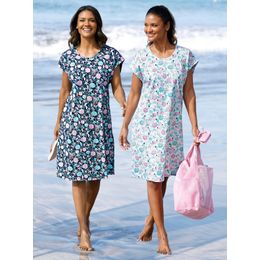feel good Damen Sommerkleid, marine-bedruckt + wei&szlig;-bedruckt, Gr&ouml;&szlig;e 40/42