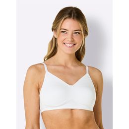 w&auml;schepur w&auml;schepur Damen Komfort-BH ohne B&uuml;gel, 2x wei&szlig; + 1x marine, Gr&ouml;&szlig;e 85A