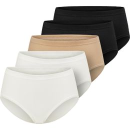 Speidel Damen Taillenslip mit Doppelzwickel, 1x beige, 2x champagner, 2x schwarz, Gr&ouml;&szlig;e 38