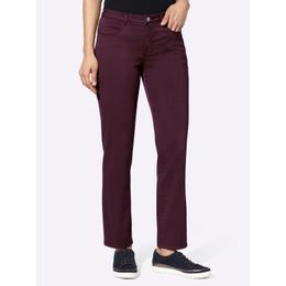 WITT Damen Jeans in Baumwoll-Stretch-Qualit&auml;t, burgund, Gr&ouml;&szlig;e 25