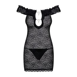 Obsessive Neglig&eacute;e 'Chemise Diamond' Damen Gr&ouml;&szlig;e 40/42 schwarz