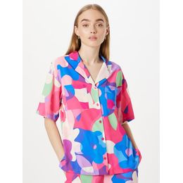 Nasty Gal Bluse Damen Gr&ouml;&szlig;e L blau / hellgr&uuml;n / lila / pink / ros&eacute;