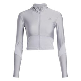adidas Performance Athletic Zip-Up Hoodie 'Hyperglam' female Grey size XS