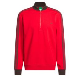 adidas Performance Sportsweatshirt 'Originals 3-Stripes 1/4 Zip' Herren Gr&ouml;&szlig;e M knallrot / schwarz