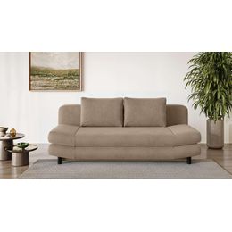 3-Sitzer Home Affaire, B:209cm H:86cm T:96cmbraun, 100% Polyester, Sofas, "LENNARA Schlafsofa mit Bettkasten, Maße B/T/H: 209/96/86 cm", Sofa mit
