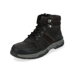 Schn&uuml;rstiefelette Hush Puppies "Hush Puppies Stiefelette Leder", Herren, Gr. 42, schwarz, Leder, Schuhe Schn&uuml;rstiefelette