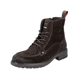 Pantofola d'Oro Schn&uuml;rstiefelette PANTOFOLA D&acute;ORO "Pantofola d'Oro Stiefelette Veloursleder", Damen, Gr. 42, braun (dunkelbraun), Veloursleder, Schuhe Schn&uuml;rstiefelette